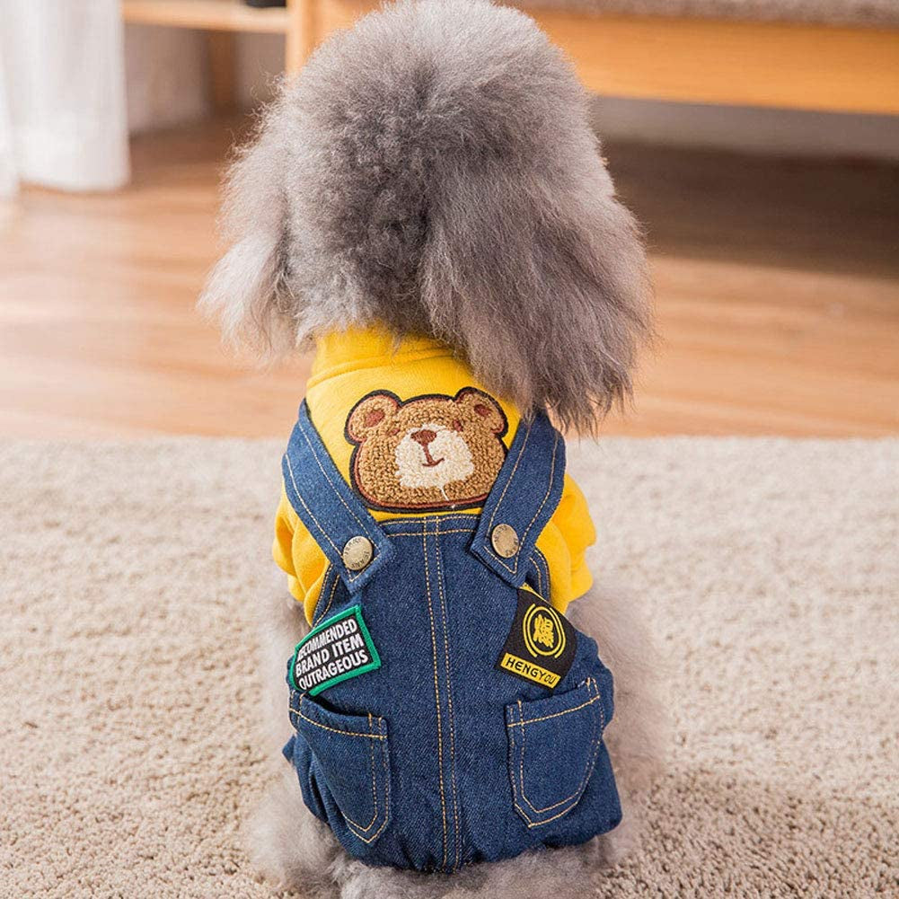 Dog Costume Clothes, Cute Denim Overalls for Small & Medium Pets, Boy ...