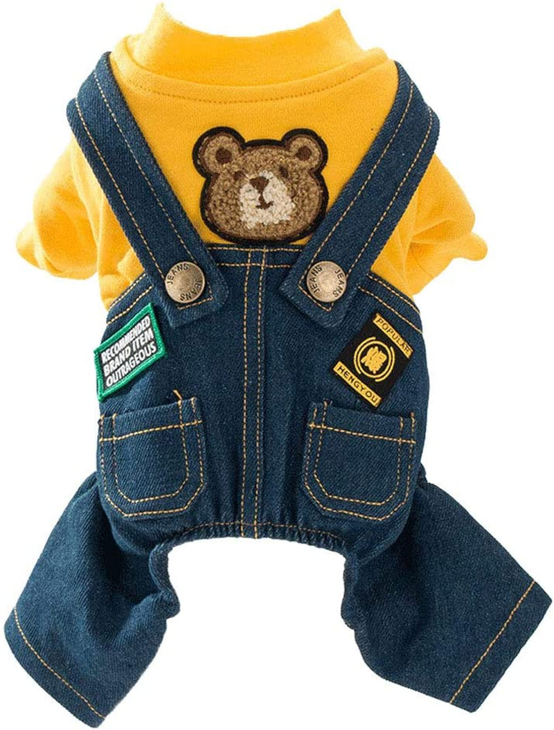 Dog Costume Clothes, Cute Denim Overalls for Small & Medium Pets, Boy ...